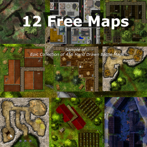 12 Free Map Collection – Sample of the Epic 456 Map Set – D20 Epic Level